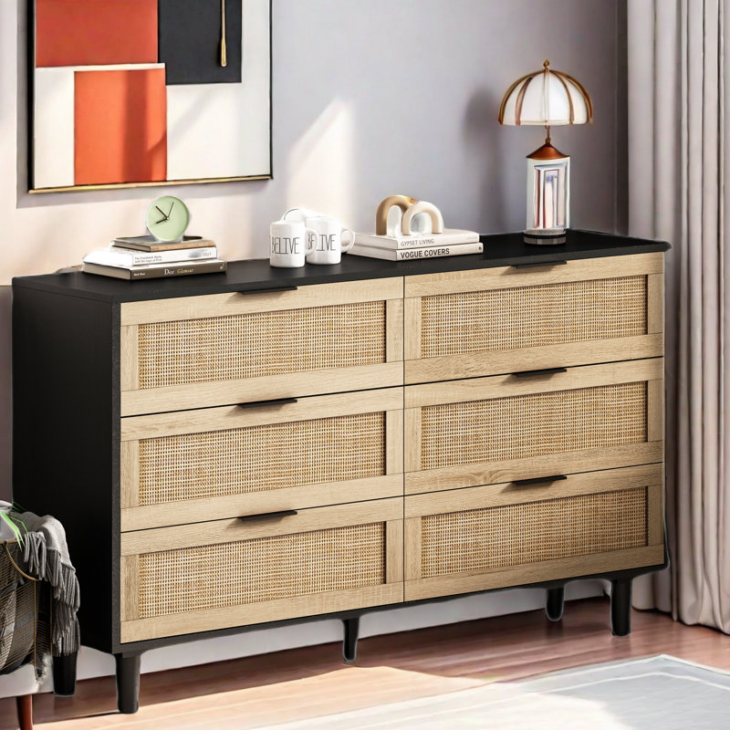Bay Isle Home™ Borrayo Storage Dresser with 6 Drawers | Wayfair